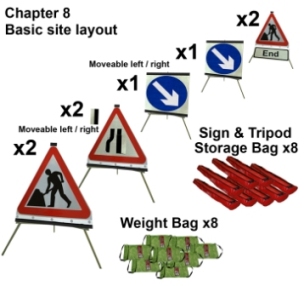 PSCH8KIT7 Chapter 8 Roadwork Sign Pack 750mm | Roll Up Tripod Signs ...