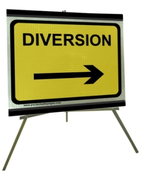 PS2702R Diversion with Right Arrow 1050mm x 750mm | Roll Up Tripod ...