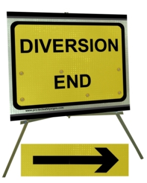 PS2702M Diversion with moveable arrow 1050mm x 750mm | Roll Up Tripod ...