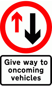 ES615 Priority to oncoming vehicles 615 Folding Plastic Road Sign ...