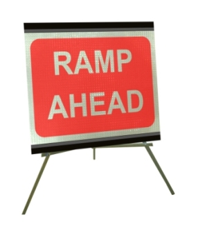 PS7010.12 Ramp Ahead 1050mm x 750mm | Roll Up Tripod Signs | Portable ...