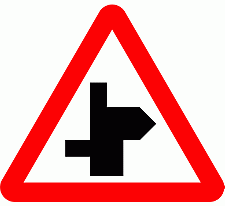 DOT507.1 Staggered Junction Ahead 3 | triangular warning signs | Road ...