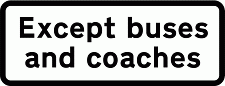 SP77_954.1 Except buses | Supplementary Plates | Road Signs Signs